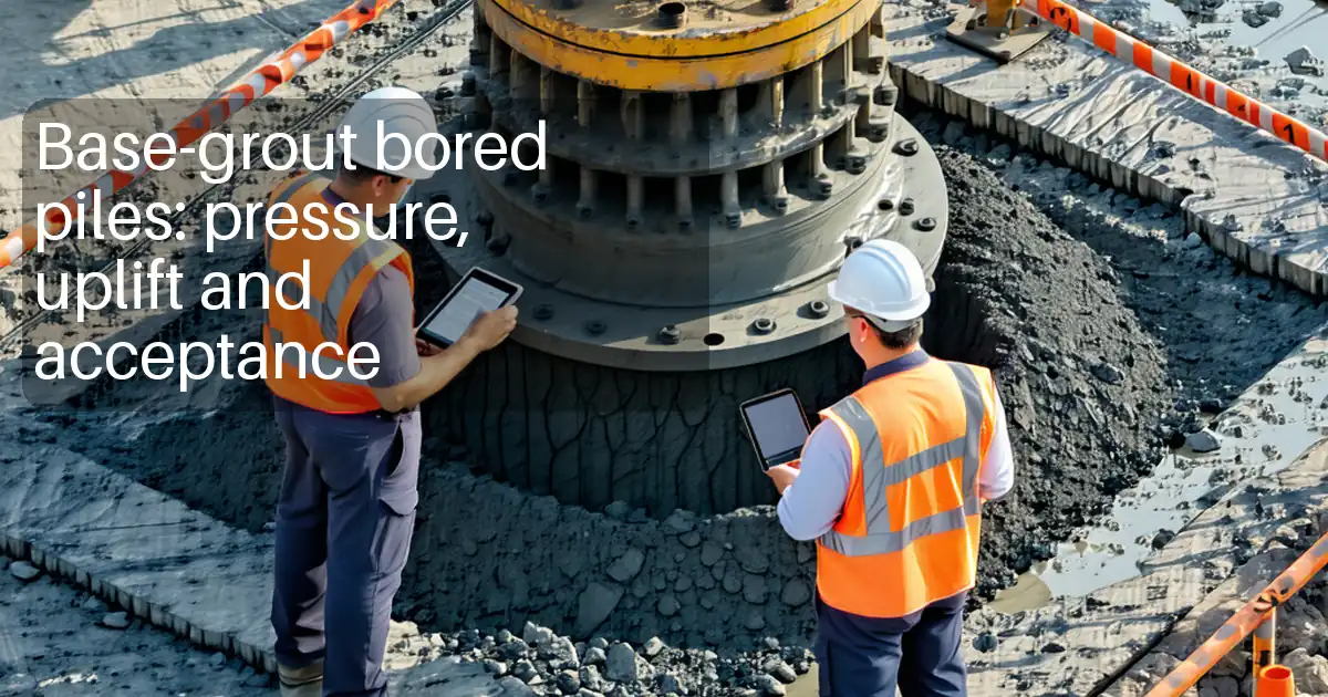 Base-grout bored piles: pressure, uplift and acceptance