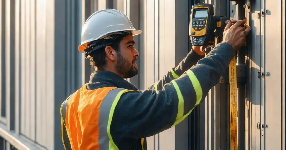 Inspect precast façade panel install: plumbness & bearing
