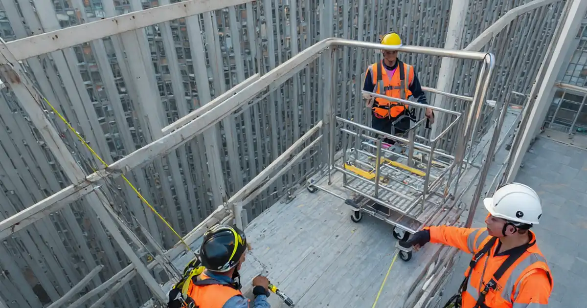 Test façade access rails and traveler systems pre-handover