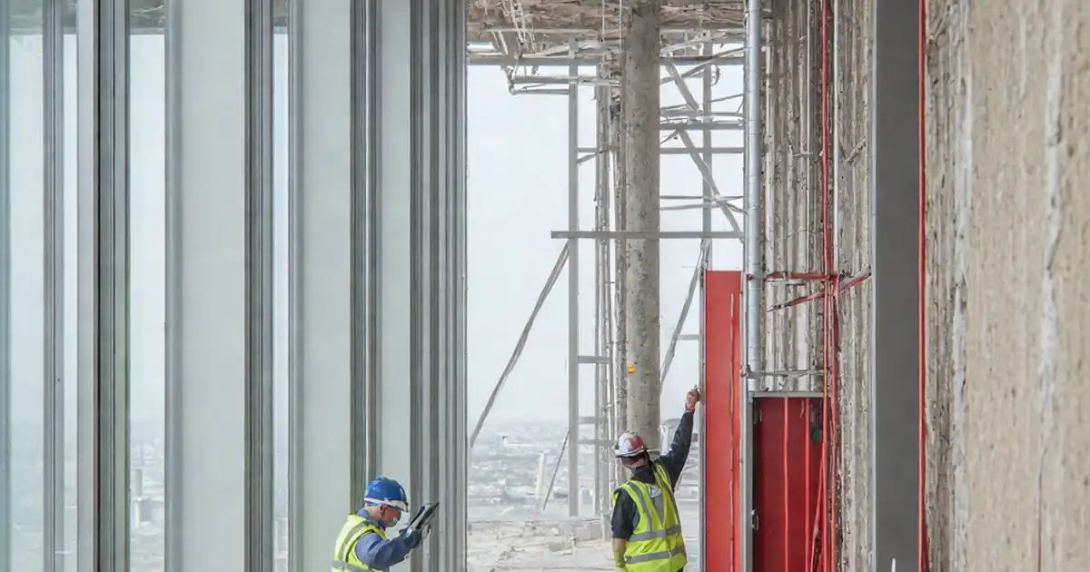 Test façade airtightness at slab edge & perimeter interfaces